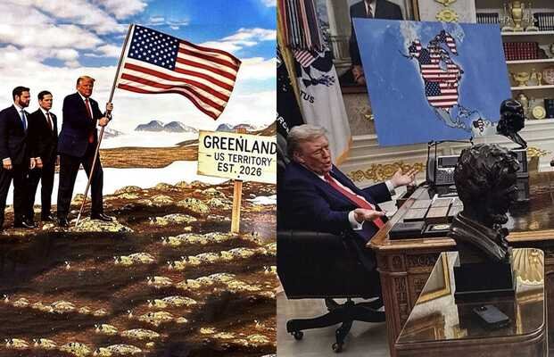 TRUMP MAP : AI मैप से ट्रंप ने बढ़ाया विवाद, ग्रीनलैंड पर दावे से यूरोप ...